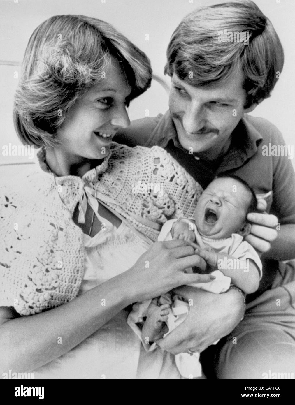 Ian Botham, cricketer visiting his wife Kathryn and their new born baby ...