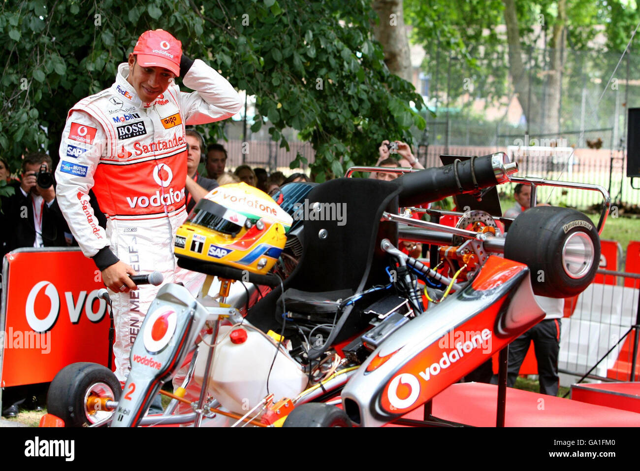 Lewis Hamilton press conference. Formula 1 racing driver Lewis Hamilton ...