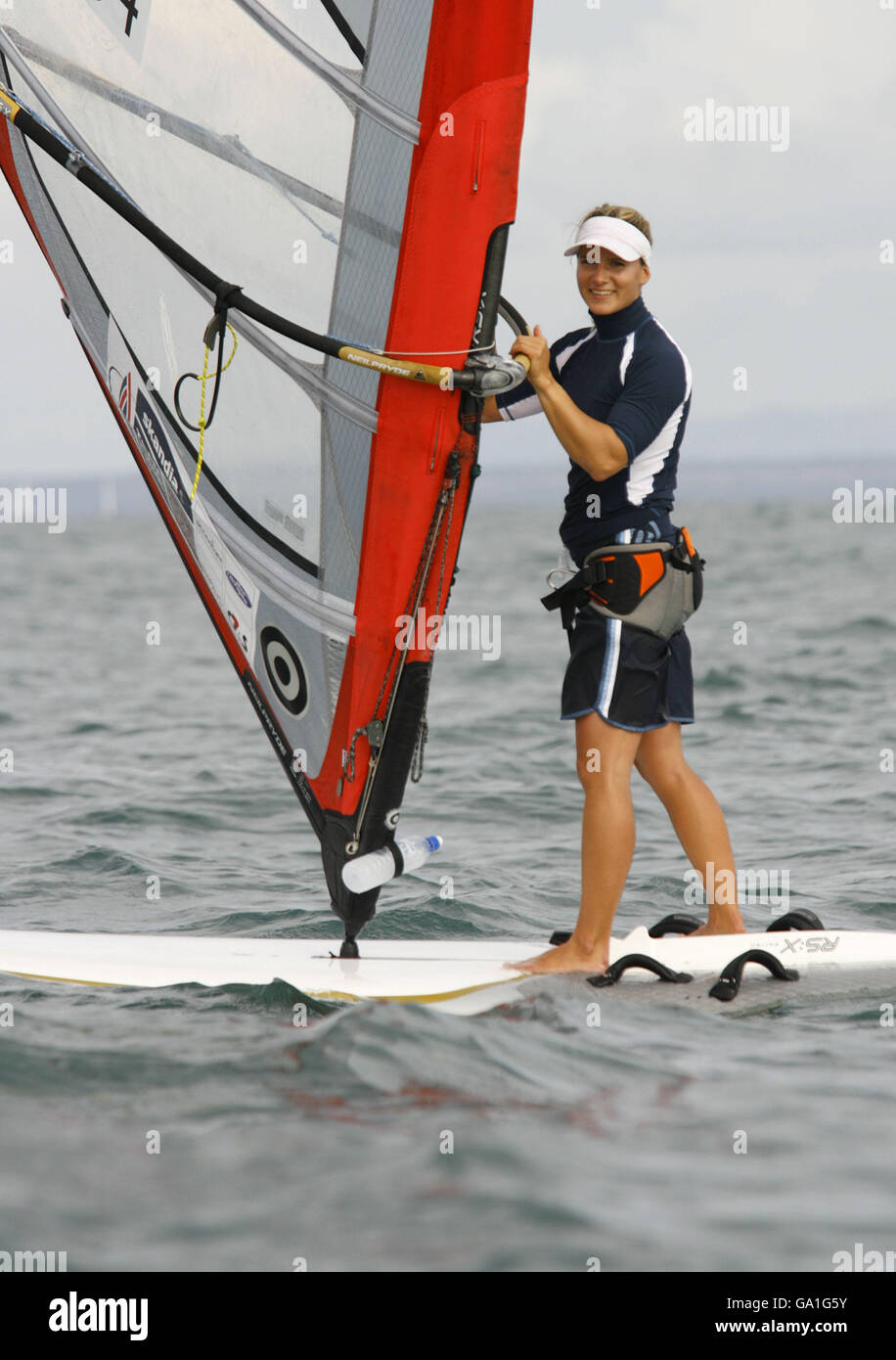 British Olympic Sailing Team hopeful Bryony Shaw aboard her RS:X sail ...