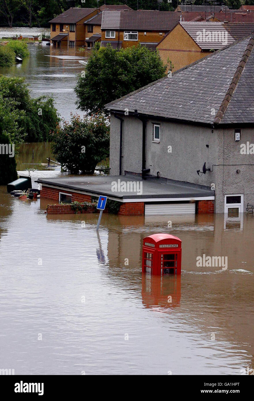 The village of Catcliffe near Sheffield which is under water after two ...