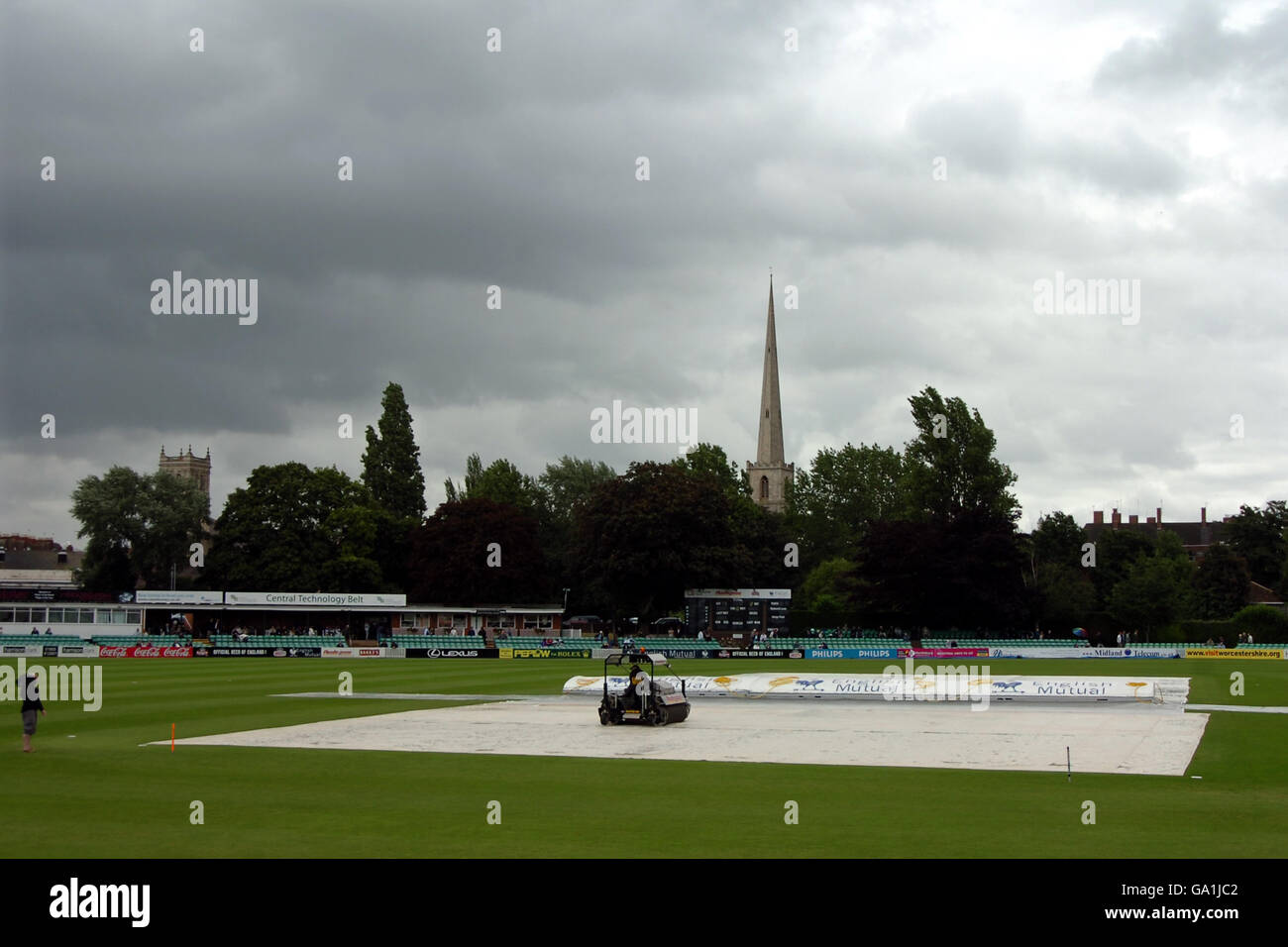A view of the clouds overhead as the rain comes down before the One Day ...