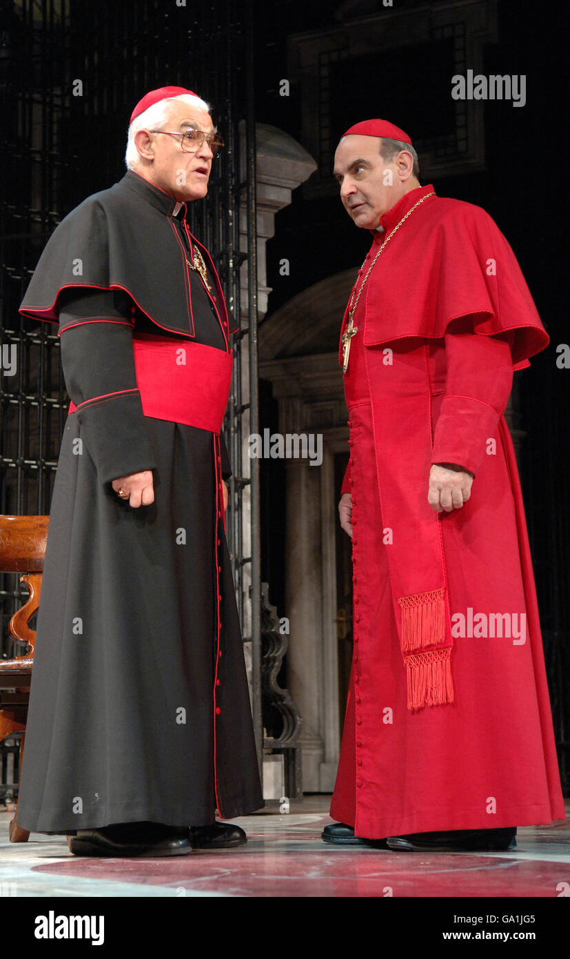 David Suchet (right, as Cardinal Bellini) and Bernard Lloyd (as ...