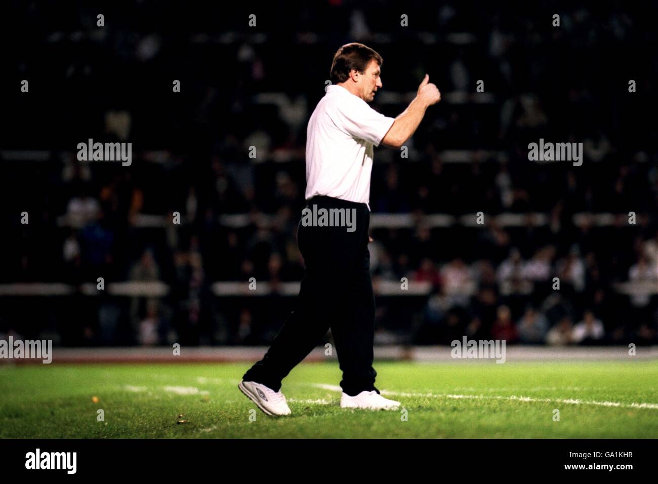 Derby County's new manager Colin Todd encourages his players Stock ...