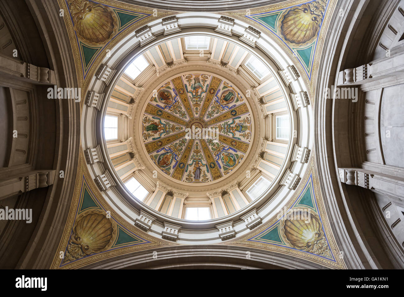 Interior of National Art Museum of Catalonia, Barcelona. Oval Hall ...