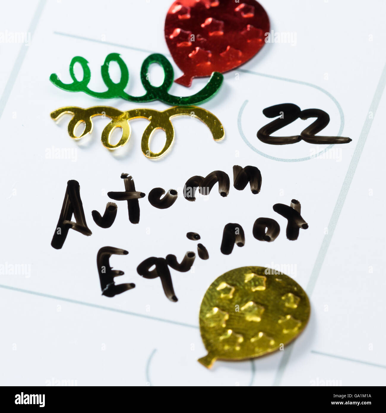 close up of a daily planner or calendar with a hand written message for ...