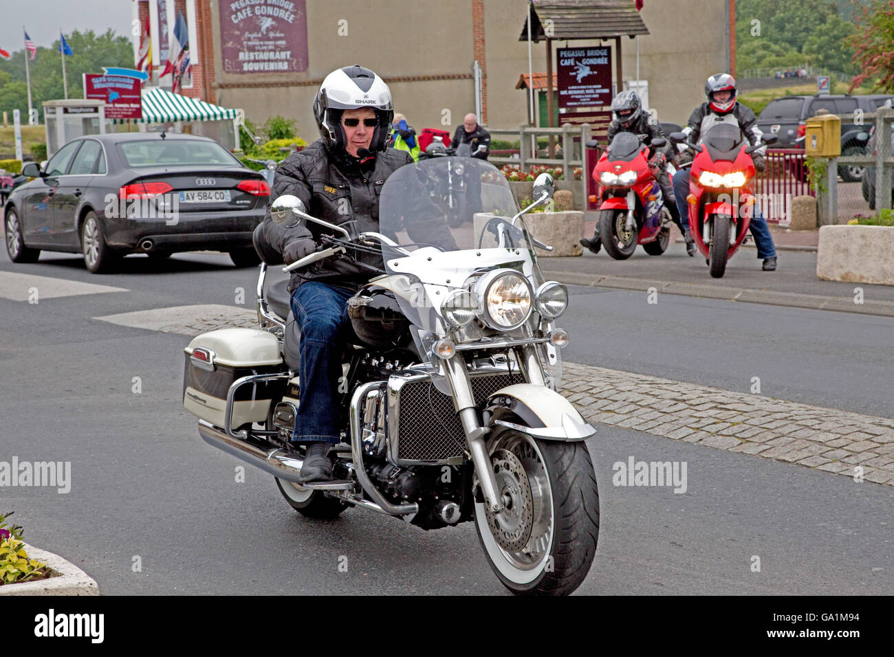 Motorcyclist riding Triumph Rocket 3 Tourer three cyclinder 2300cc ...