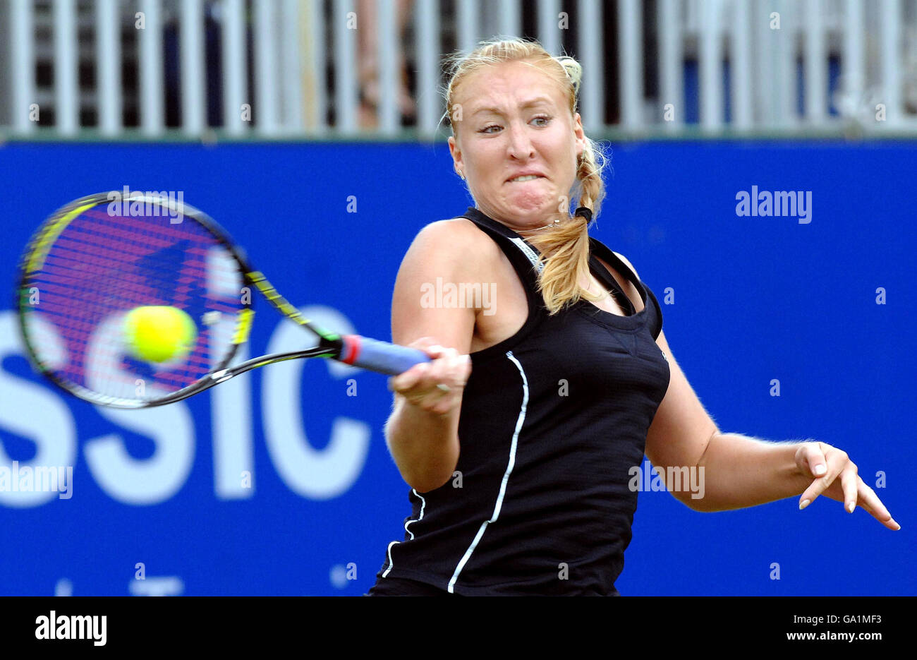 Great Britains' Elena Baltacha in action against Venezuela's Milagros ...