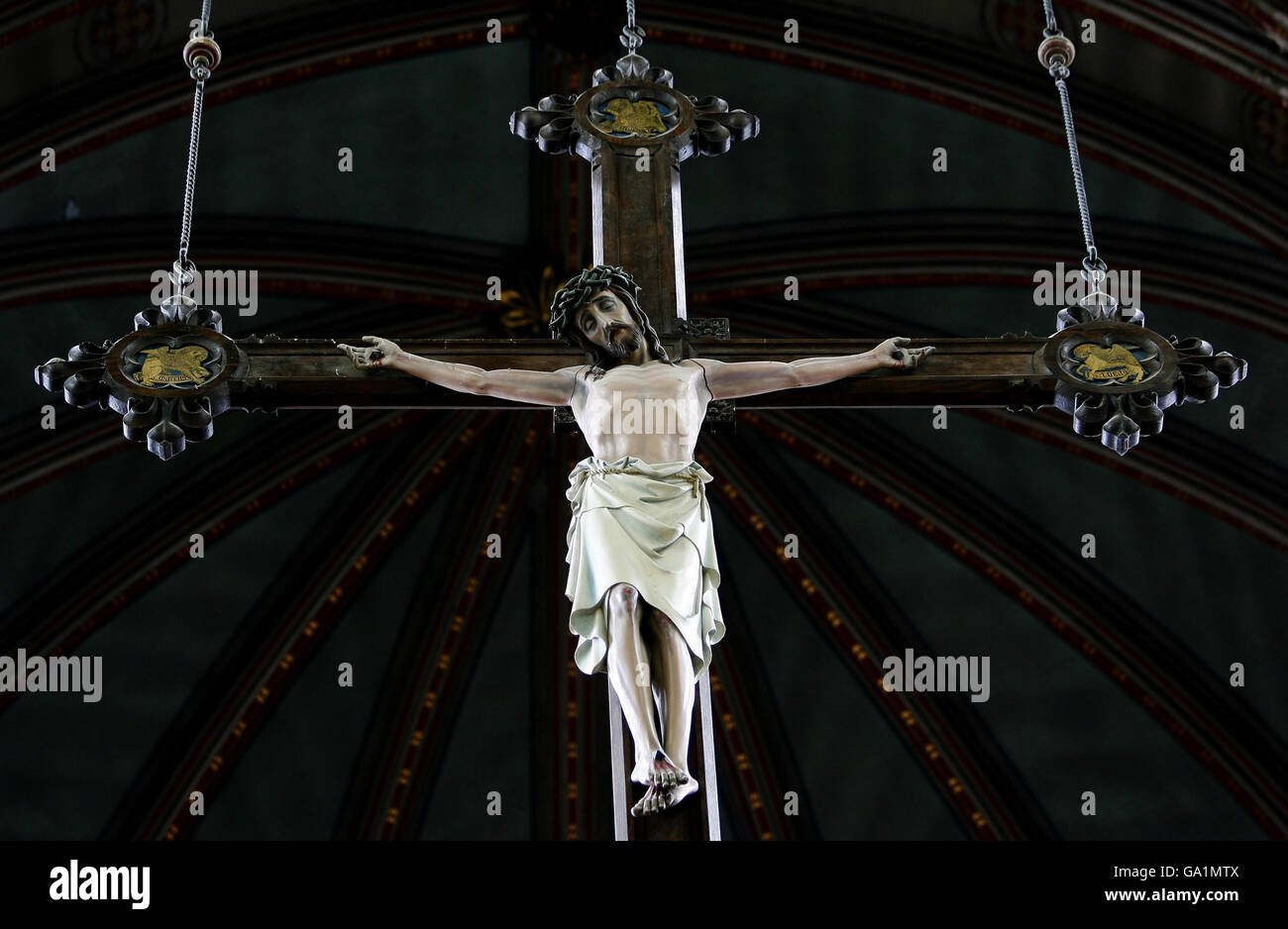 Manchester monastery restored Stock Photo - Alamy