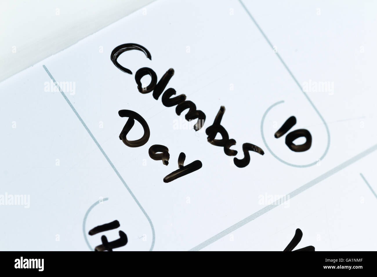 close up of a daily planner or calendar with a hand written message for ...