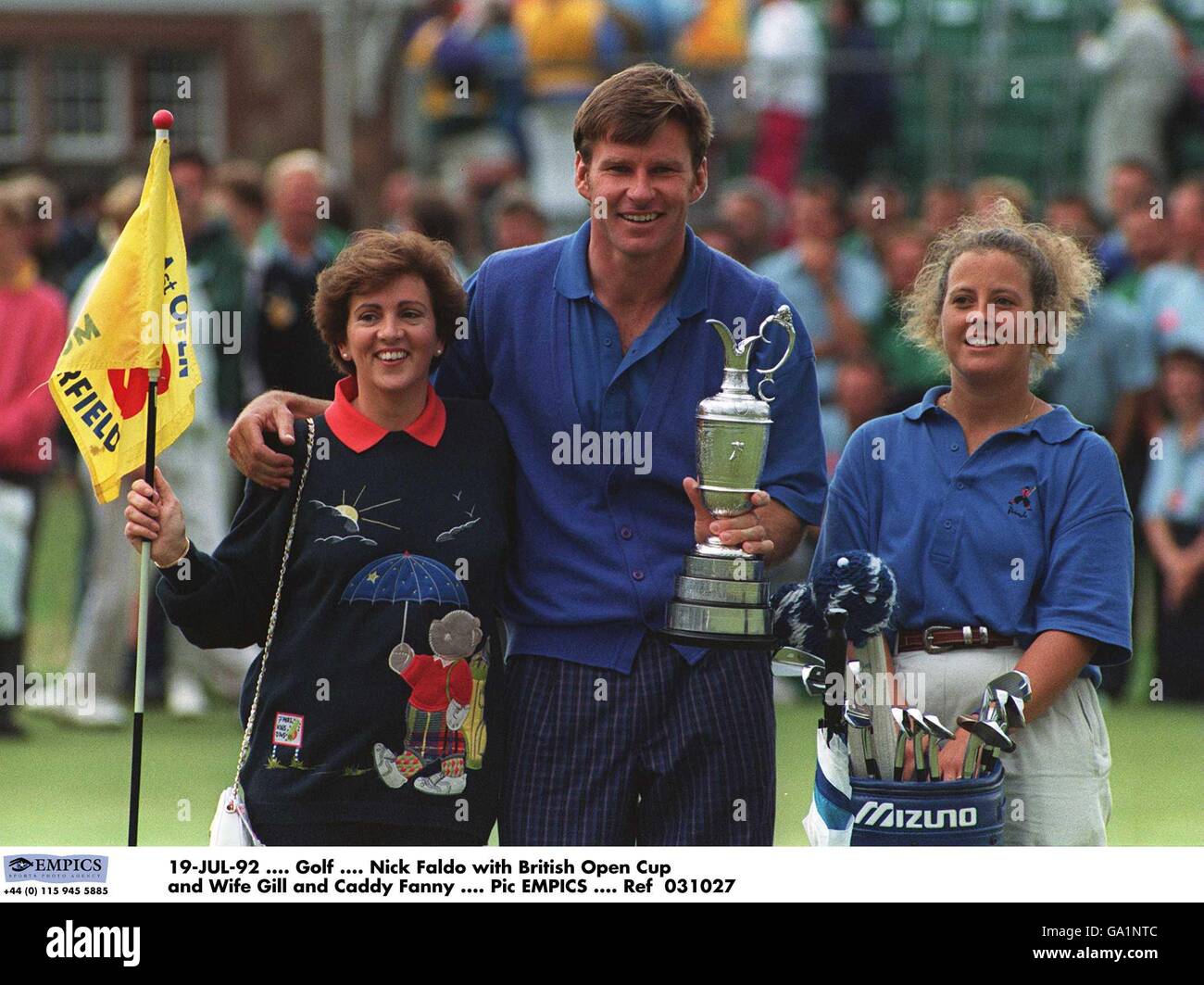 19-JUL-92, Golf, Nick Faldo with British Open Cup and Wife Gill and ...