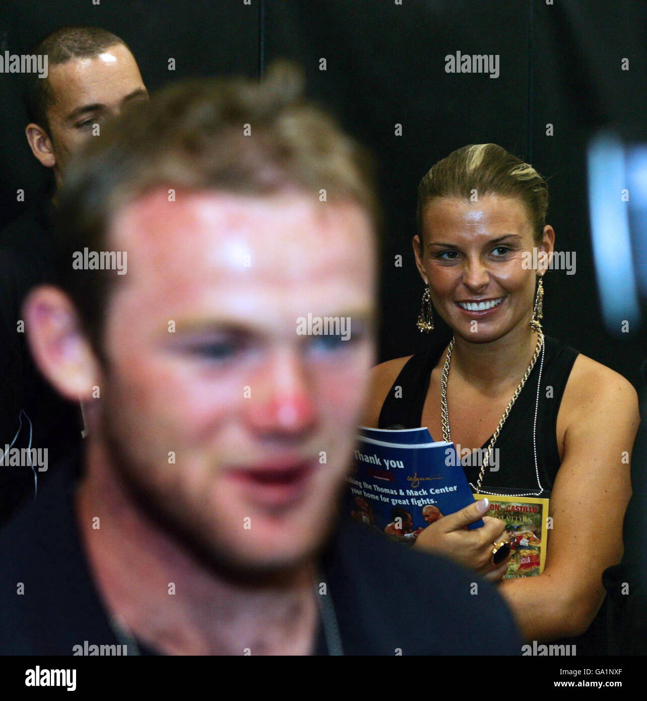 Coleen Mc Loughlin and Wayne Rooney before watching England's Ricky ...
