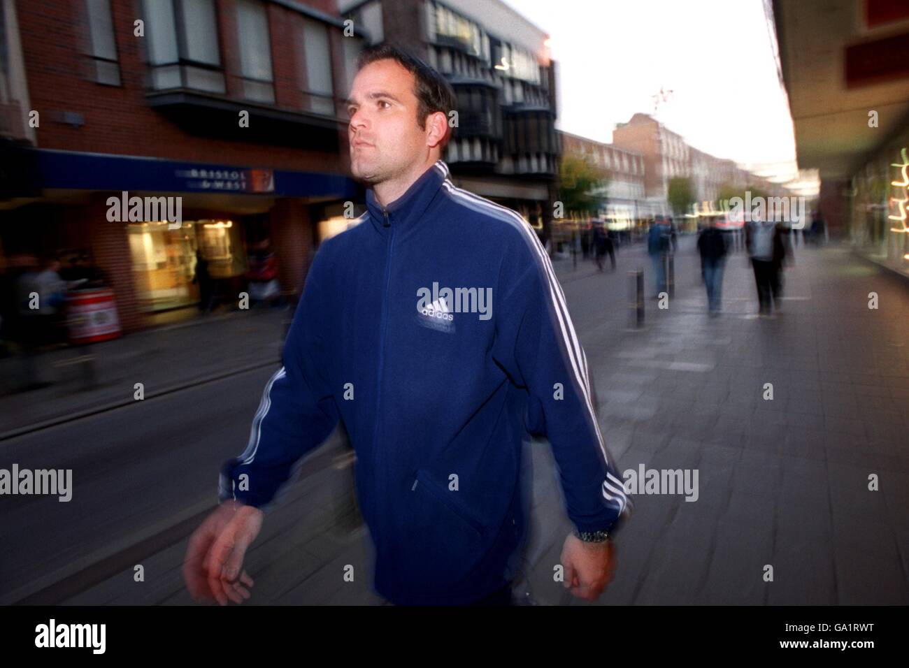 Exeter City's goalkeeper Arjan van Heusden walks through the streets of ...
