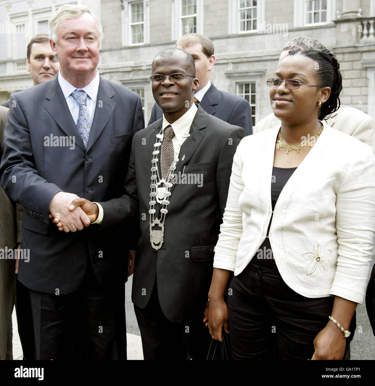 Ceann Comhairle John O'Donoghue TD (left) congratulates the newly ...