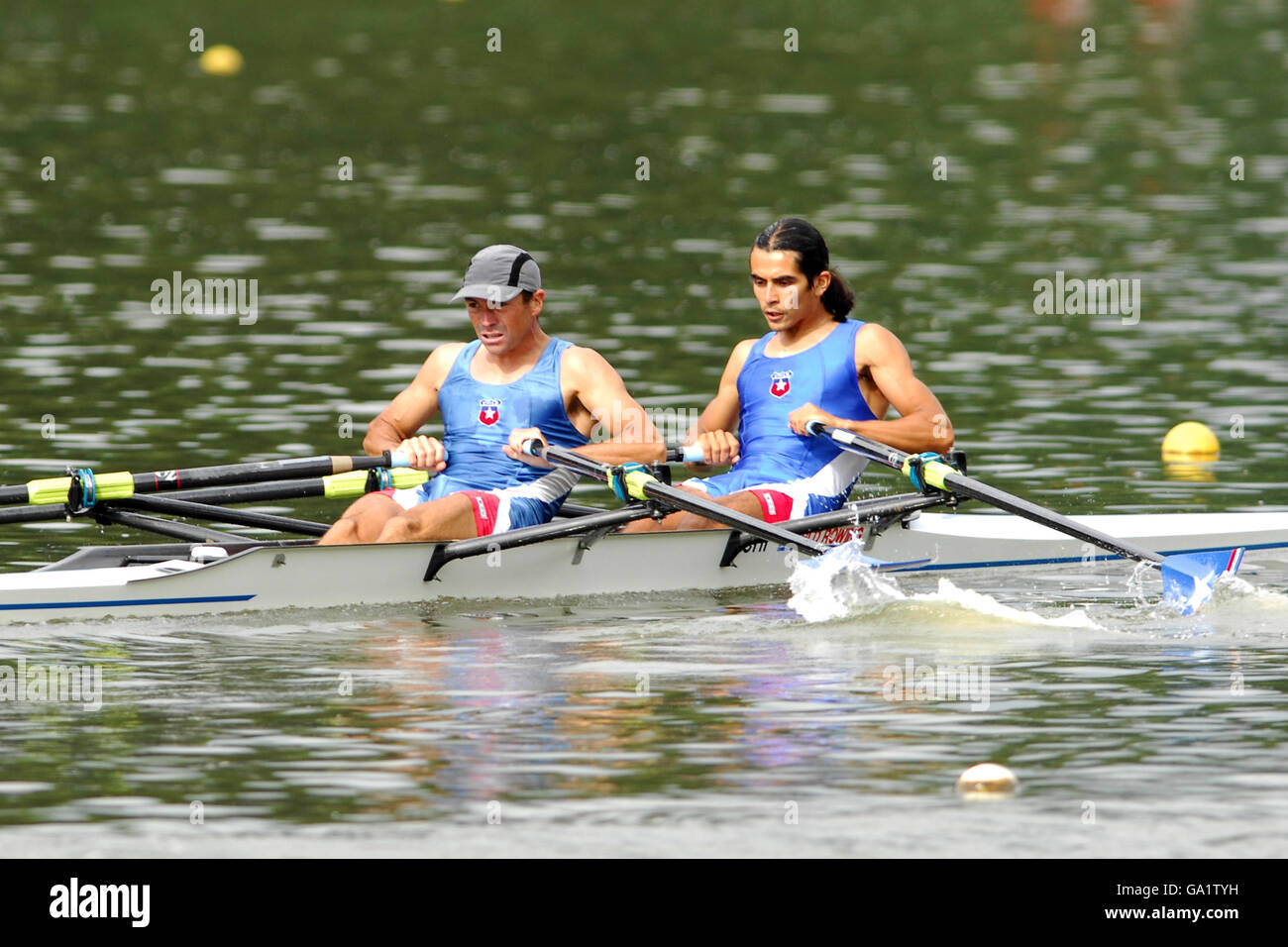 Chile's Felipe Leal Atero (right) and Miguel Cerda Silva compete in the ...