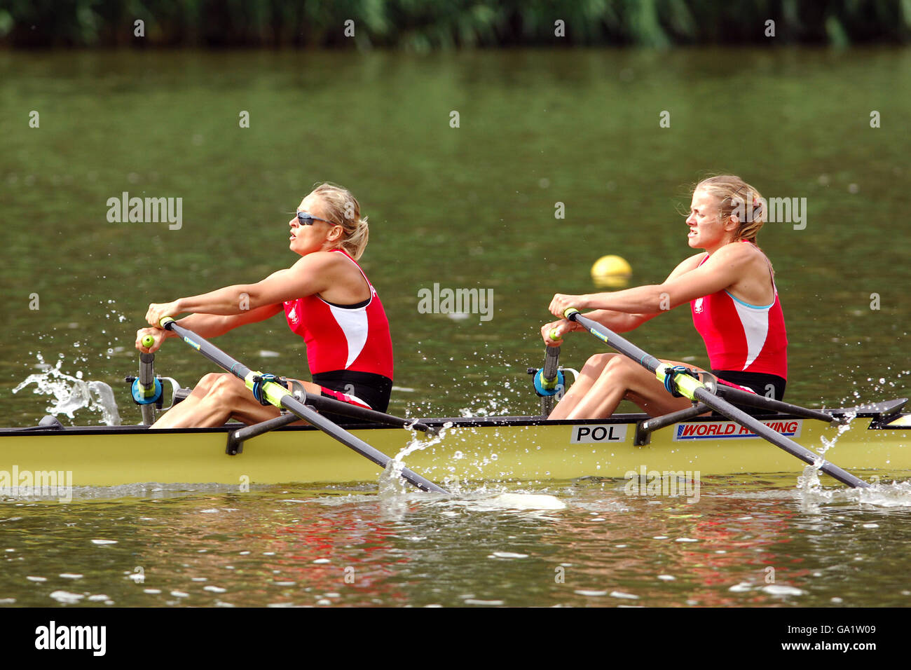 Poland's Weronika Deresz (right) and Ilona Mokronowska compete in the ...