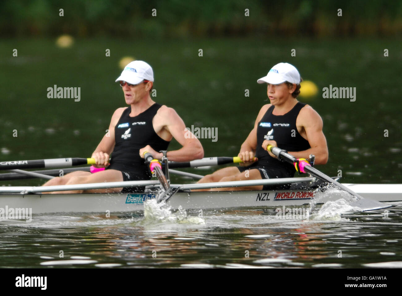 New Zealand's Graham Oberlin-Brown (right) and Peter Taylor compete in ...