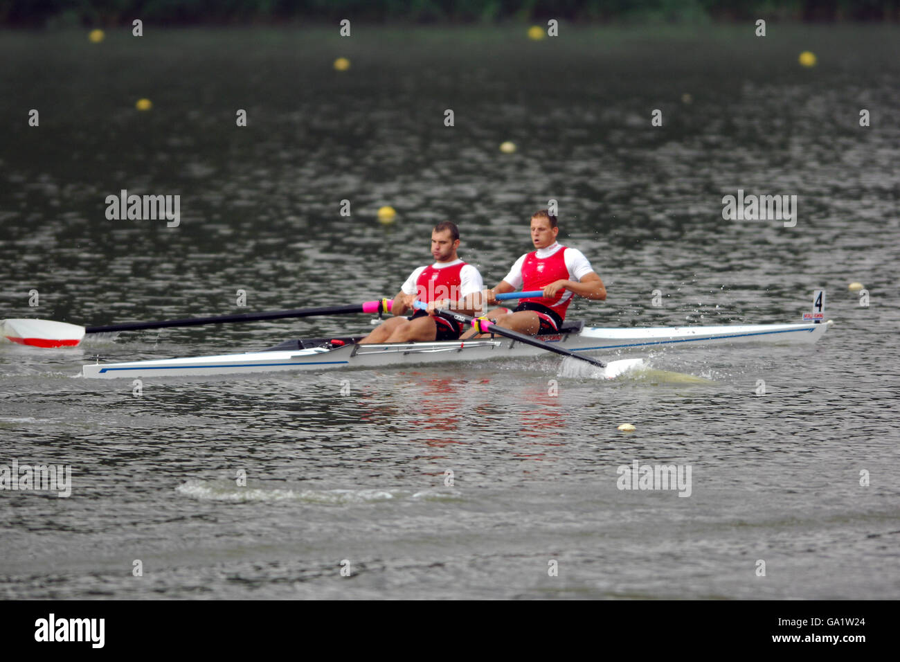 Poland's Piotr Hojka (right) Jaroslaw Godek compete in the Men's Pairs ...