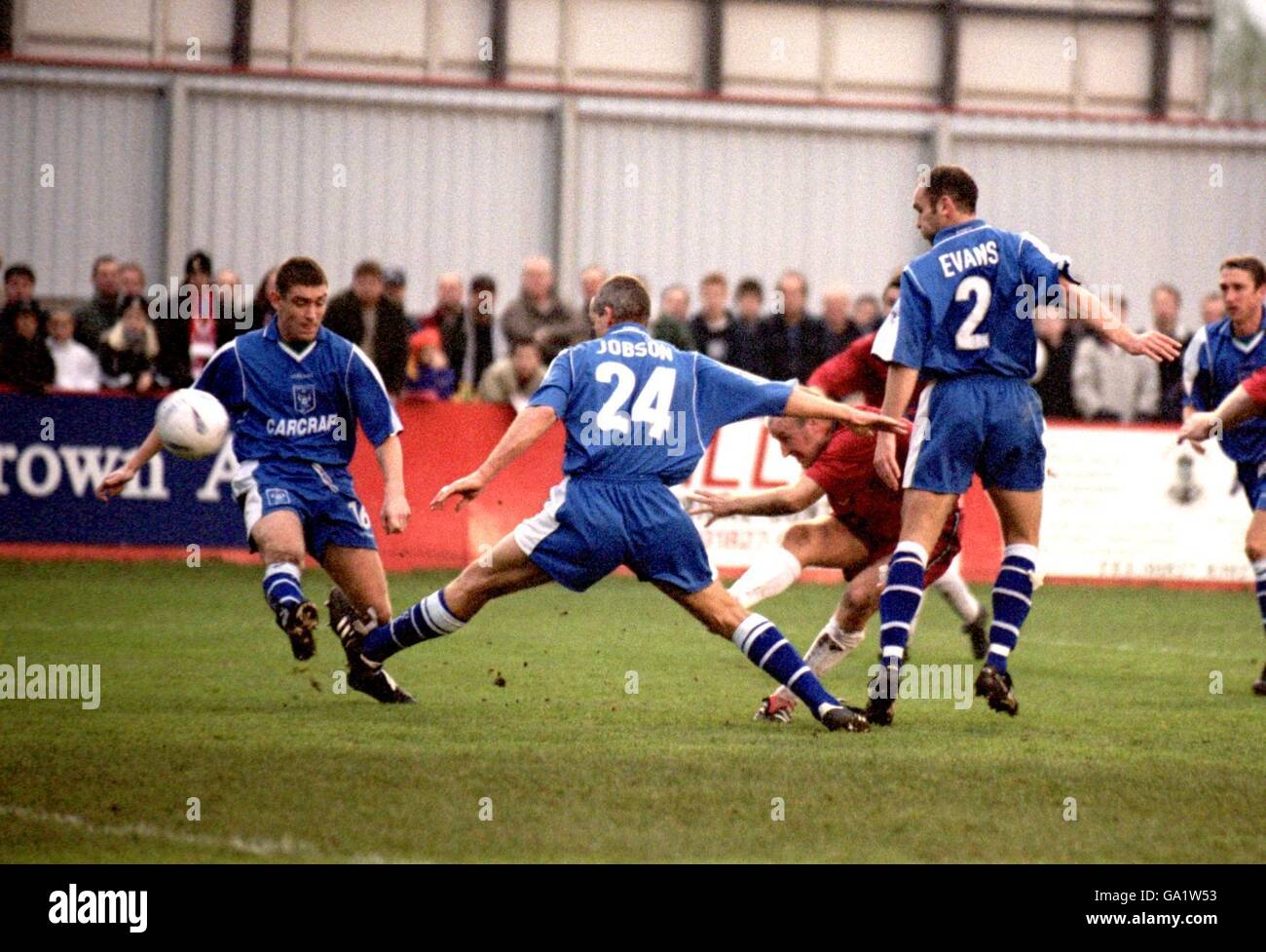(L-R) Rochdale's David Bayliss, Richard Jobson and Wayne Evans fail to ...