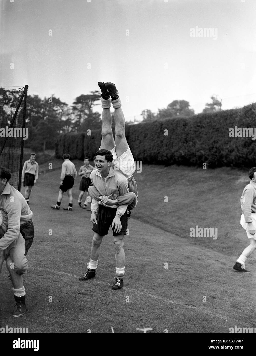 1950s sport football training hi-res stock photography and images - Alamy