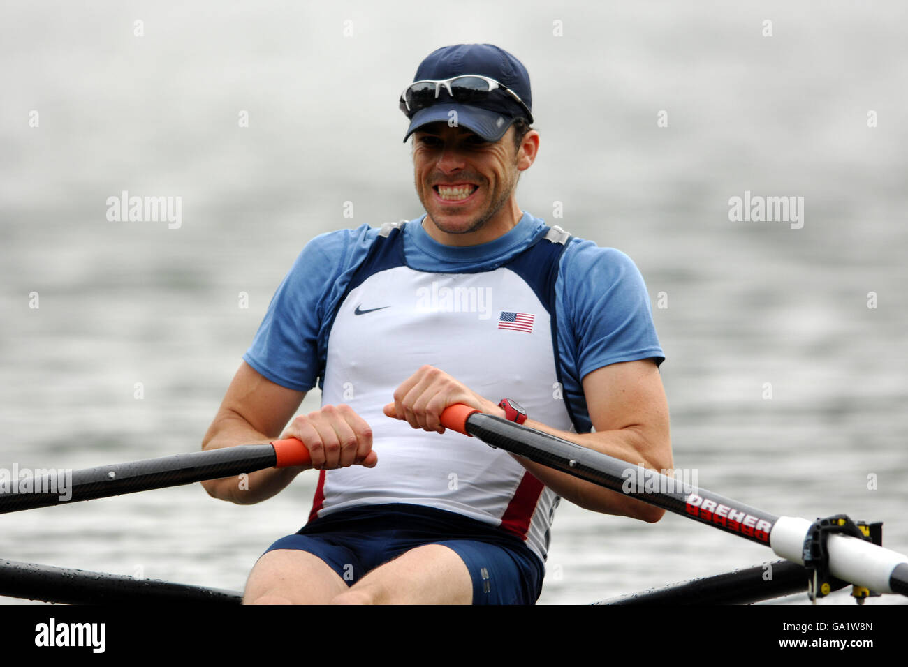 Usas jonathan burns competes in mens single sculls hi-res stock ...