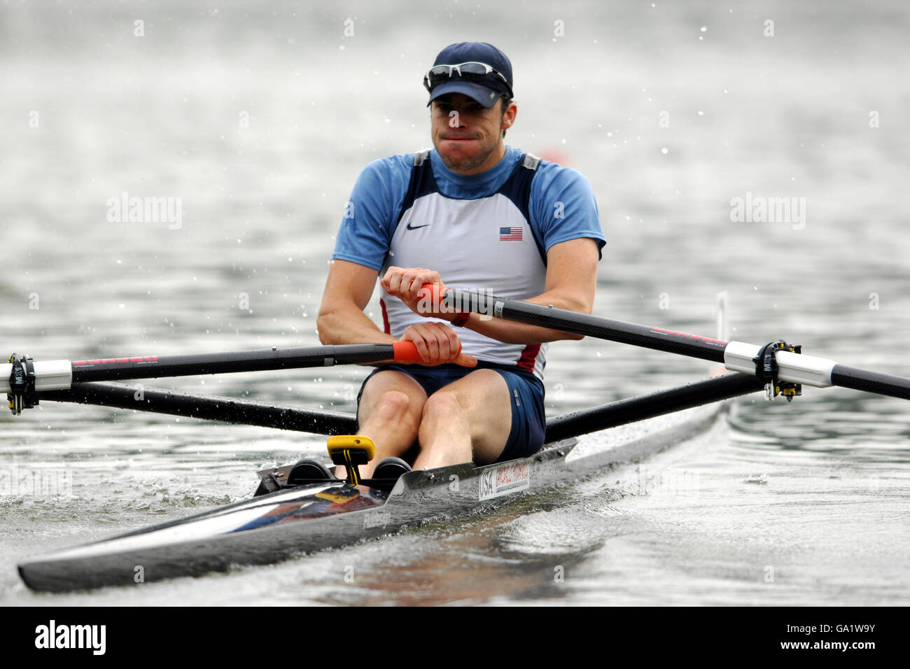 USA's Jonathan Burns competes in the men's single sculls - heat 3 Stock ...