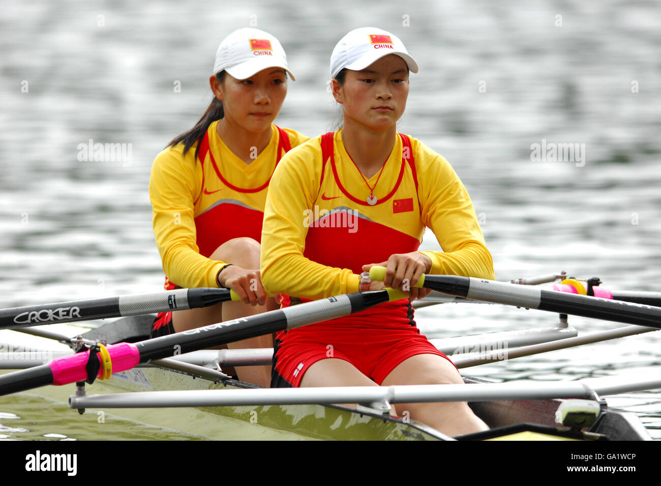 Chinas liang tian qin li compete in womens double skulls hi-res stock ...