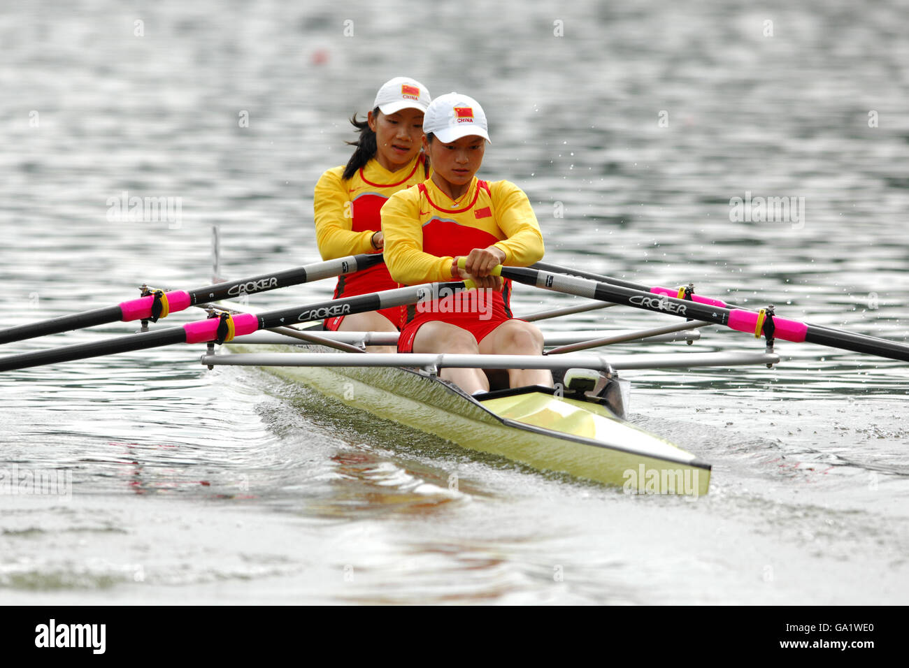 Chinas liang tian qin li compete in womens double skulls hi-res stock ...