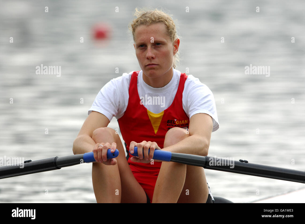 Belgium's Evi Geentjens competes in the lightweight women's single ...