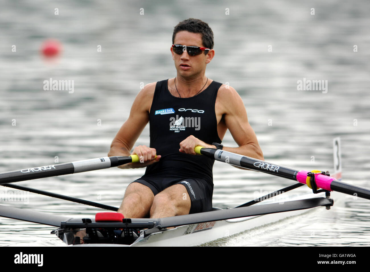 New Zealand's Storm Uru competes in the lightweight men's single sculls ...