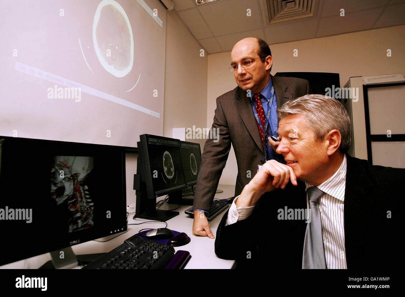 Consultant Neuroradiologist Jozef Jarosz speaks with Health Secretary ...