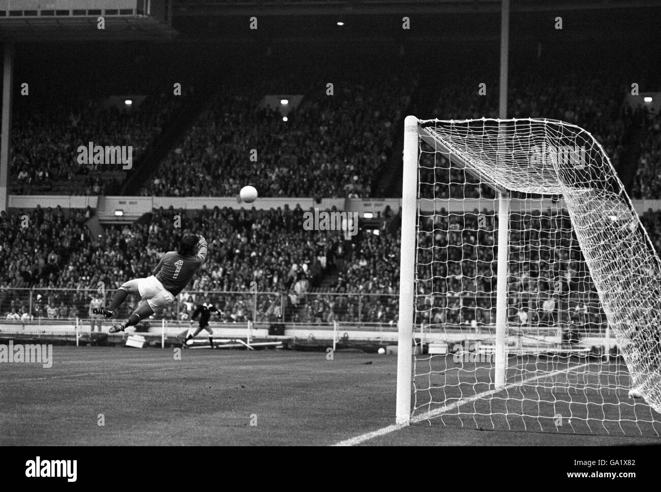 Peter Withe (out of shot) beating Ipswich goalkeeper Paul Cooper to ...