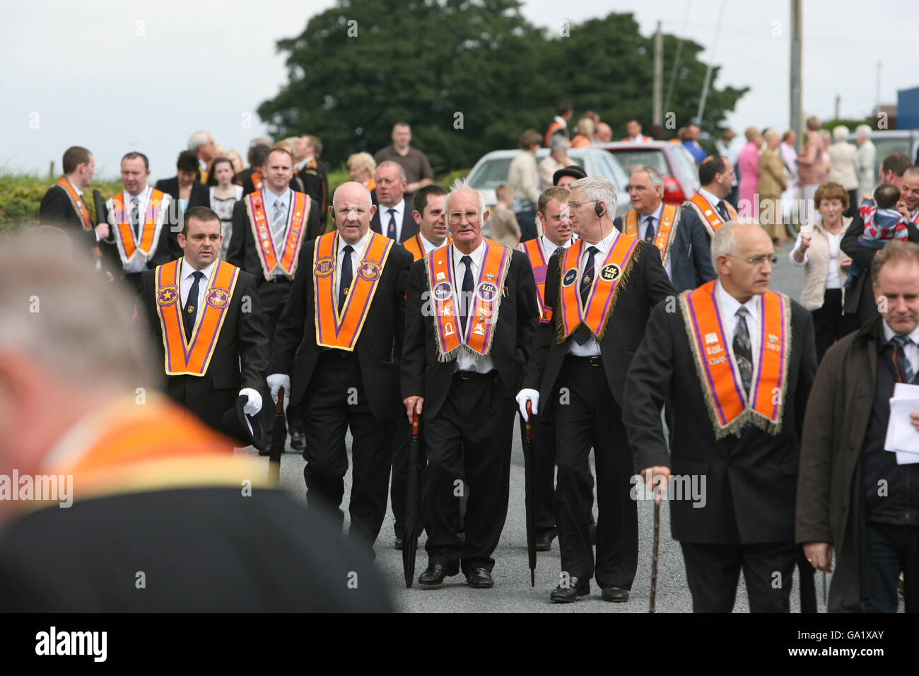 Protestant orangemen at a church service portadown hi-res stock ...