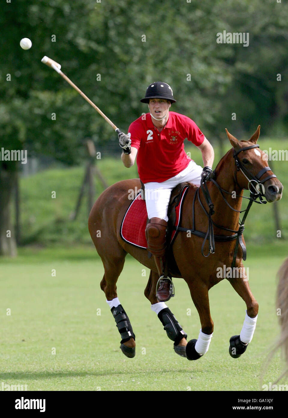 Prince William competes in the Rundle Cup Polo match at Tidworth Polo ...