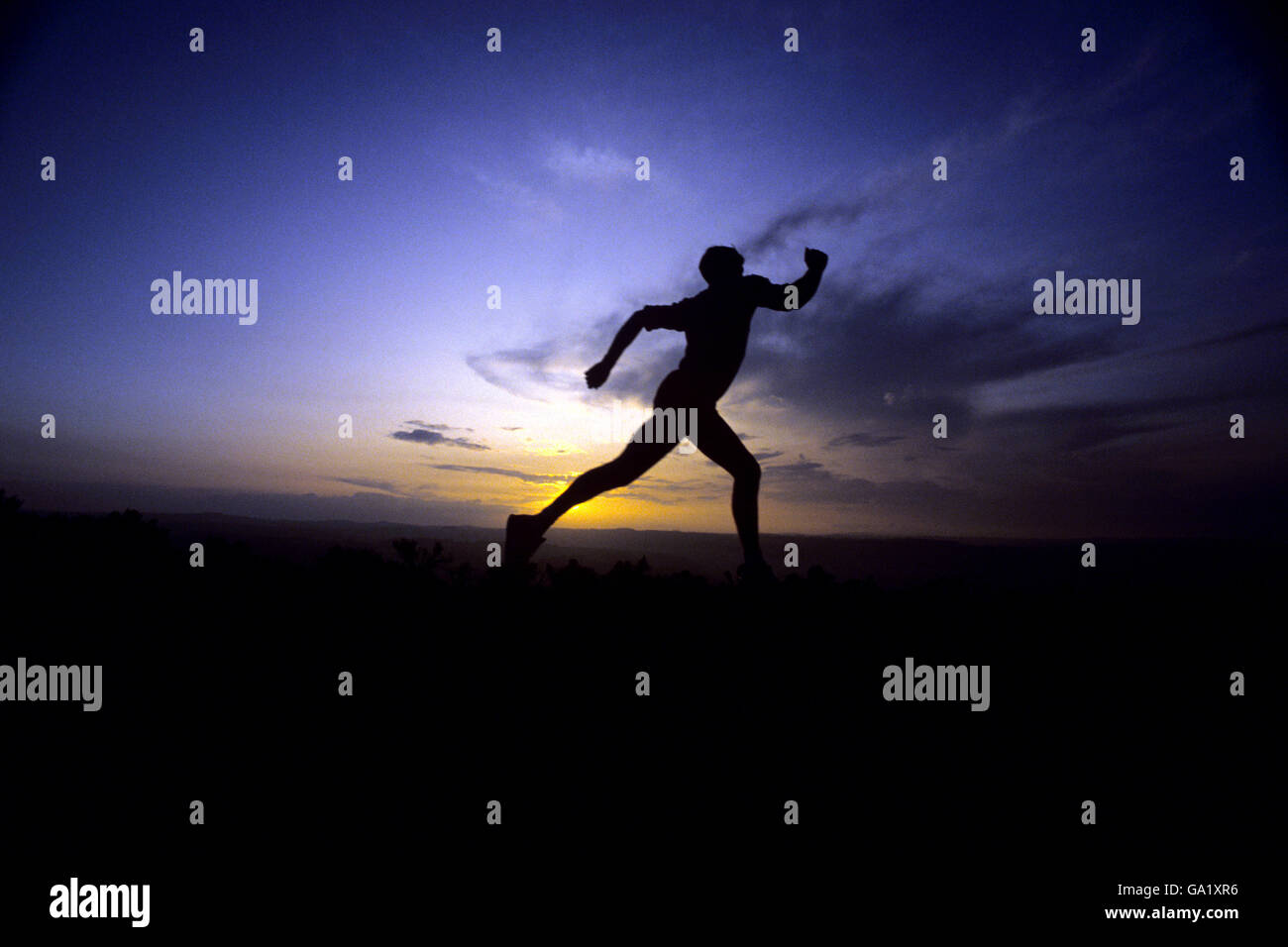 Running on derbyshire moorland sunset hi-res stock photography and ...