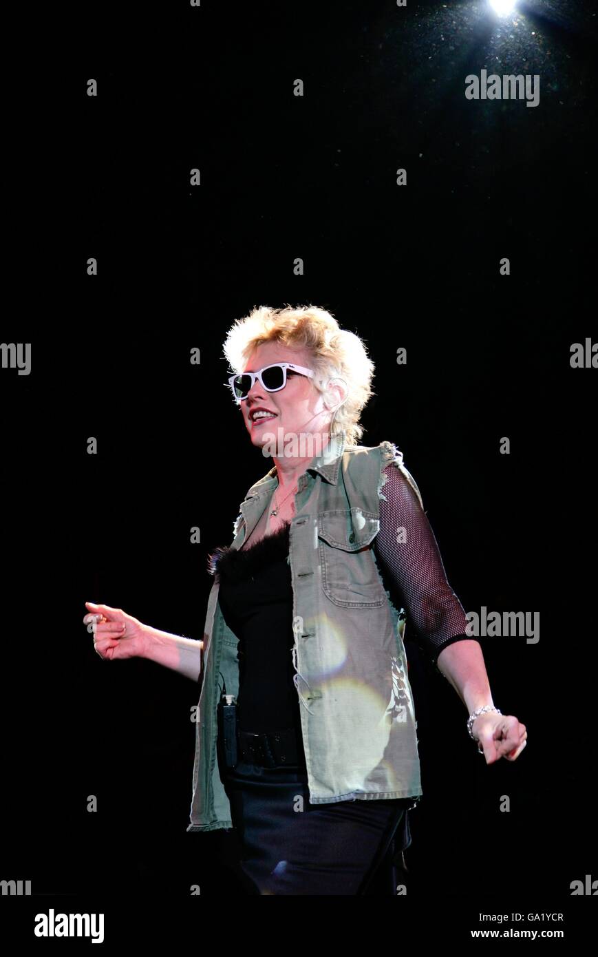 Debbie Harry of Blondie performs on stage at the Hammersmith Apollo in ...