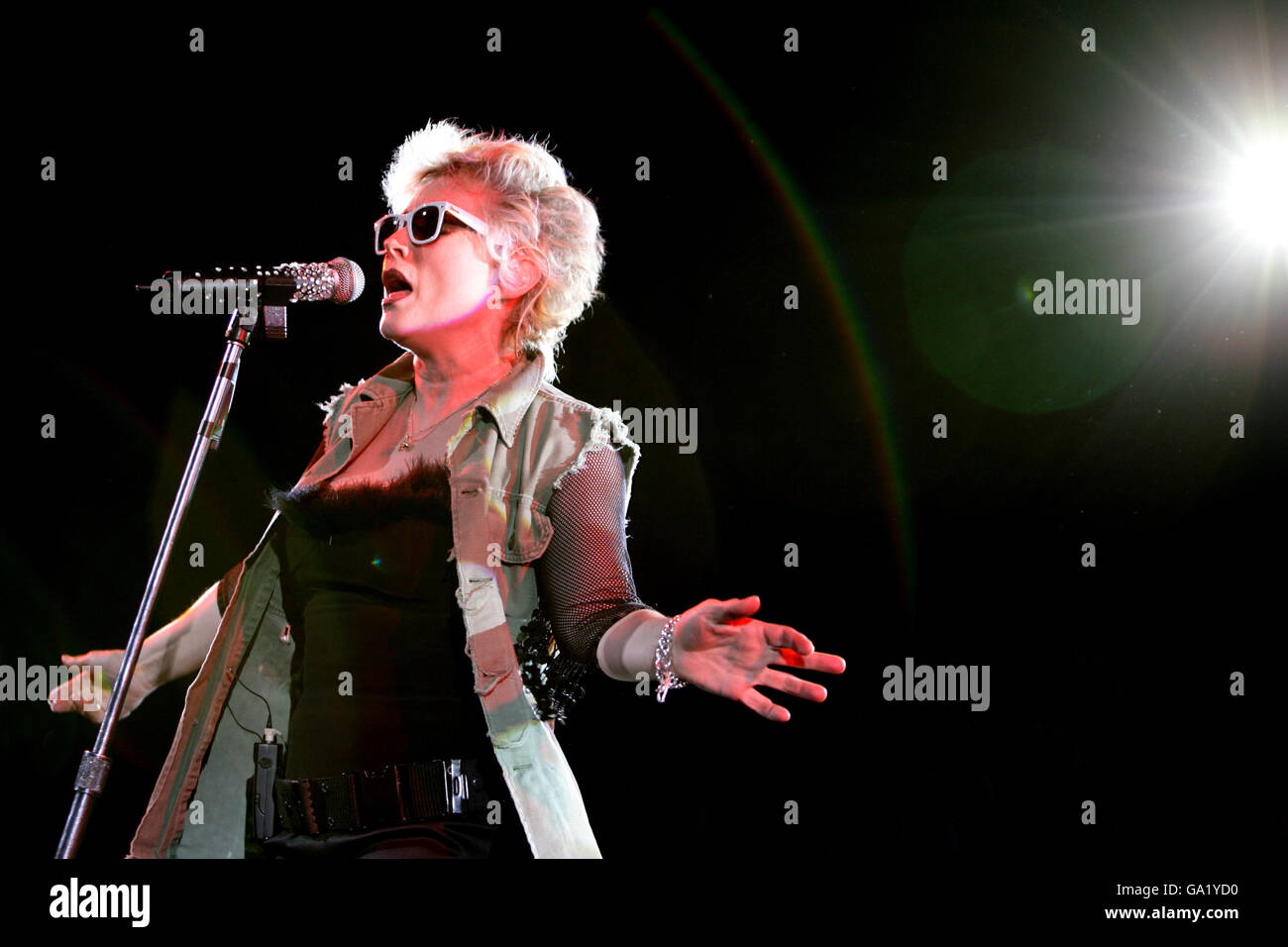 Debbie Harry of Blondie performs on stage at the Hammersmith Apollo in ...