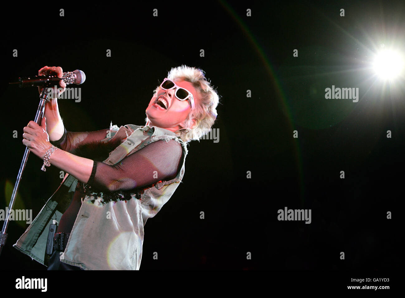 Debbie Harry of Blondie performs on stage at the Hammersmith Apollo in ...