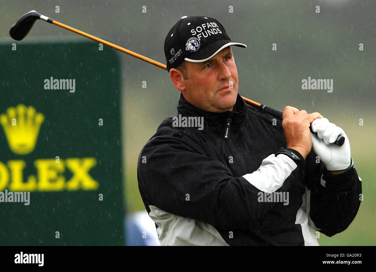 American John Bickerton in action during The Open Championship at the ...