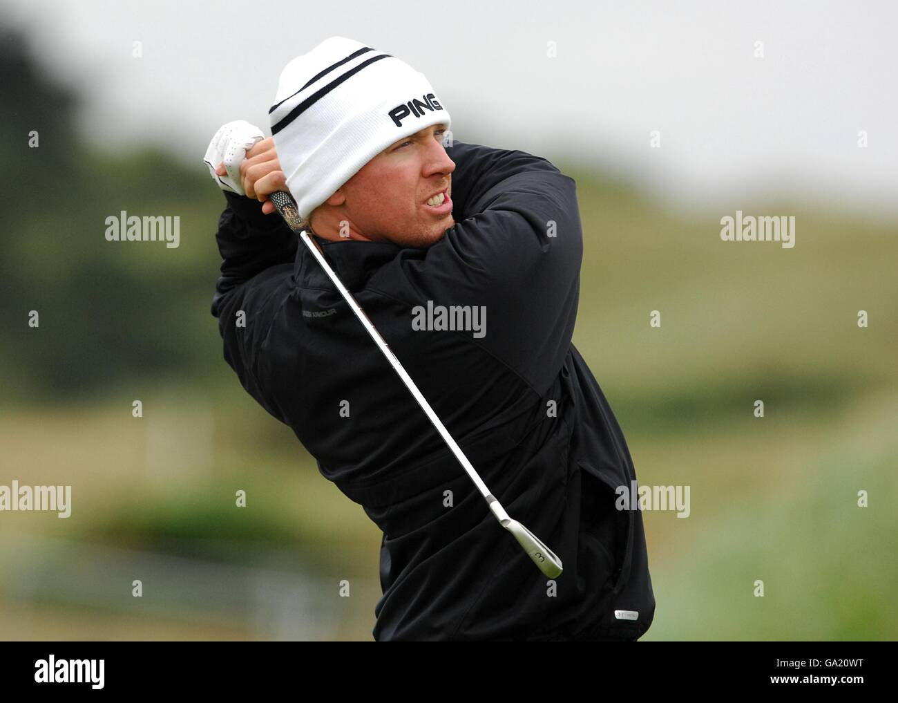 Hunter Mahan in action during The Open Championship at the Carnoustie ...