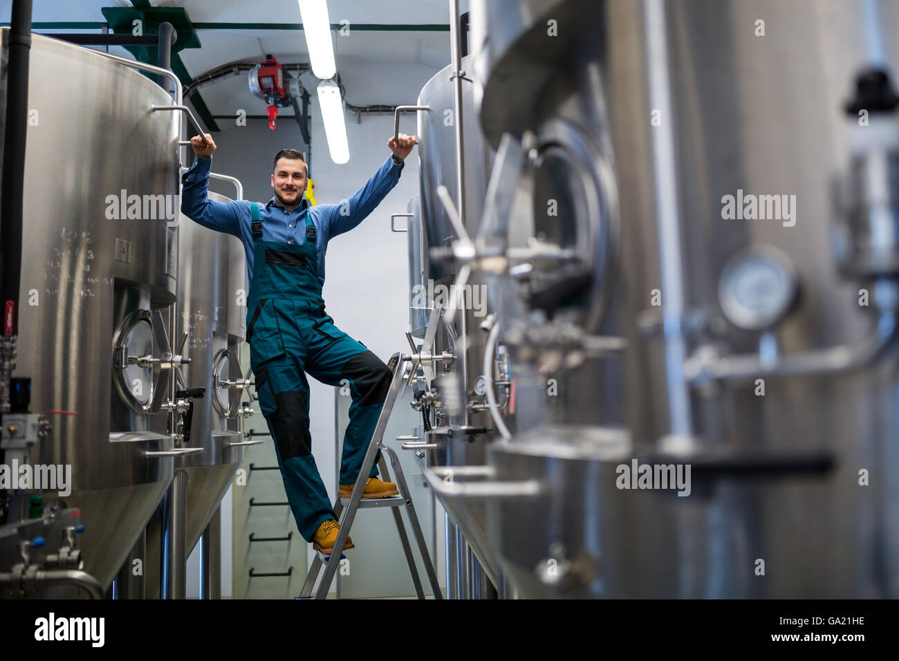 Portrait of happy maintenance worker Stock Photo - Alamy