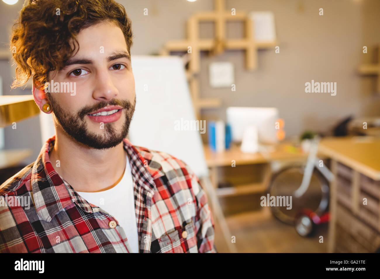 Portrait of smiling graphic designer Stock Photo - Alamy