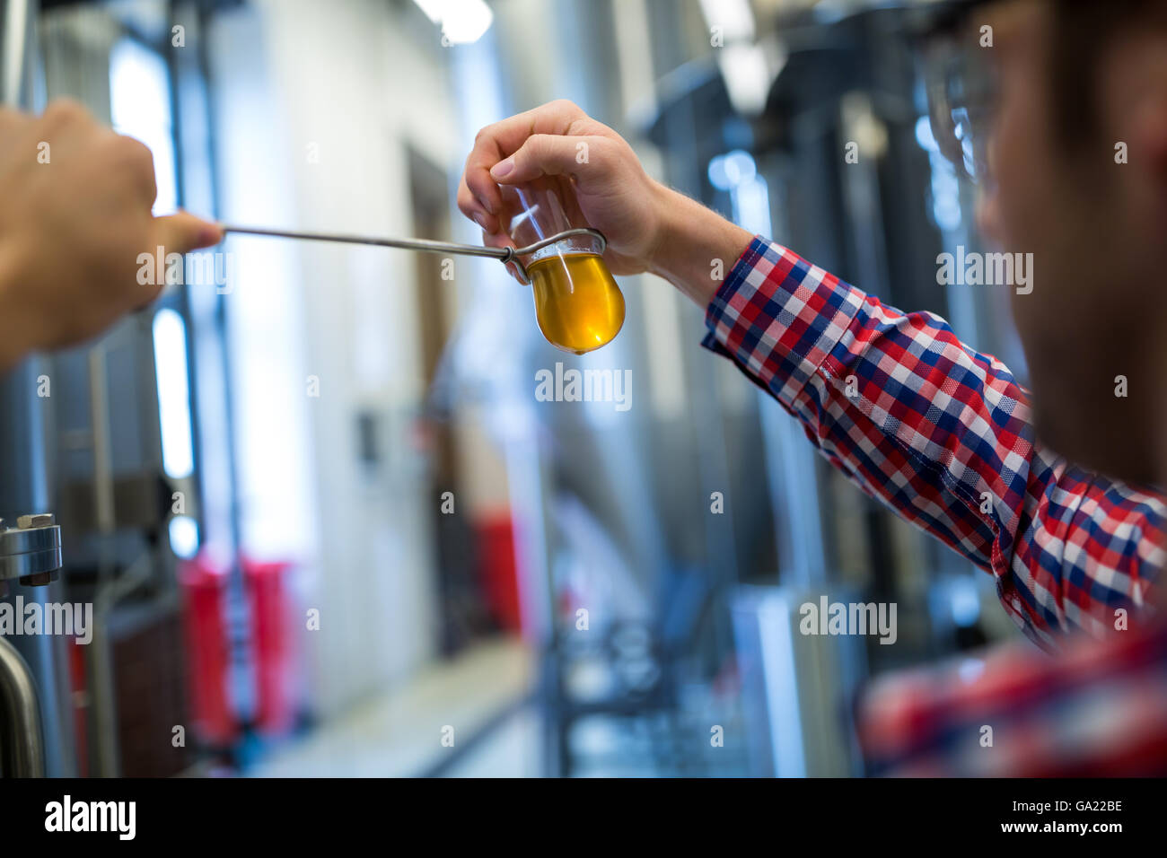 Brewer testing beer Stock Photo - Alamy