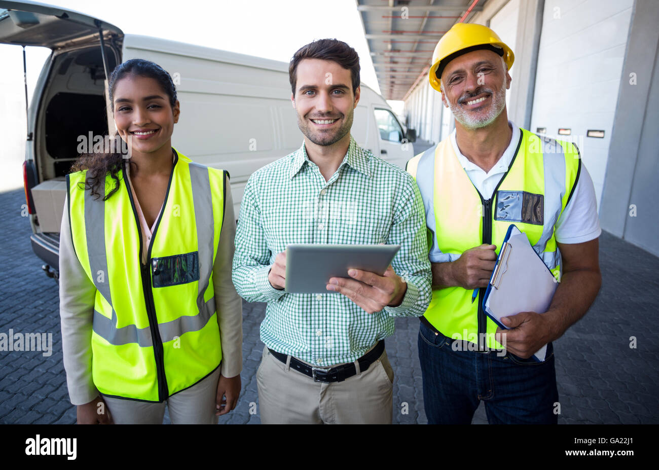 Industrial workers smiling face hi-res stock photography and images - Alamy
