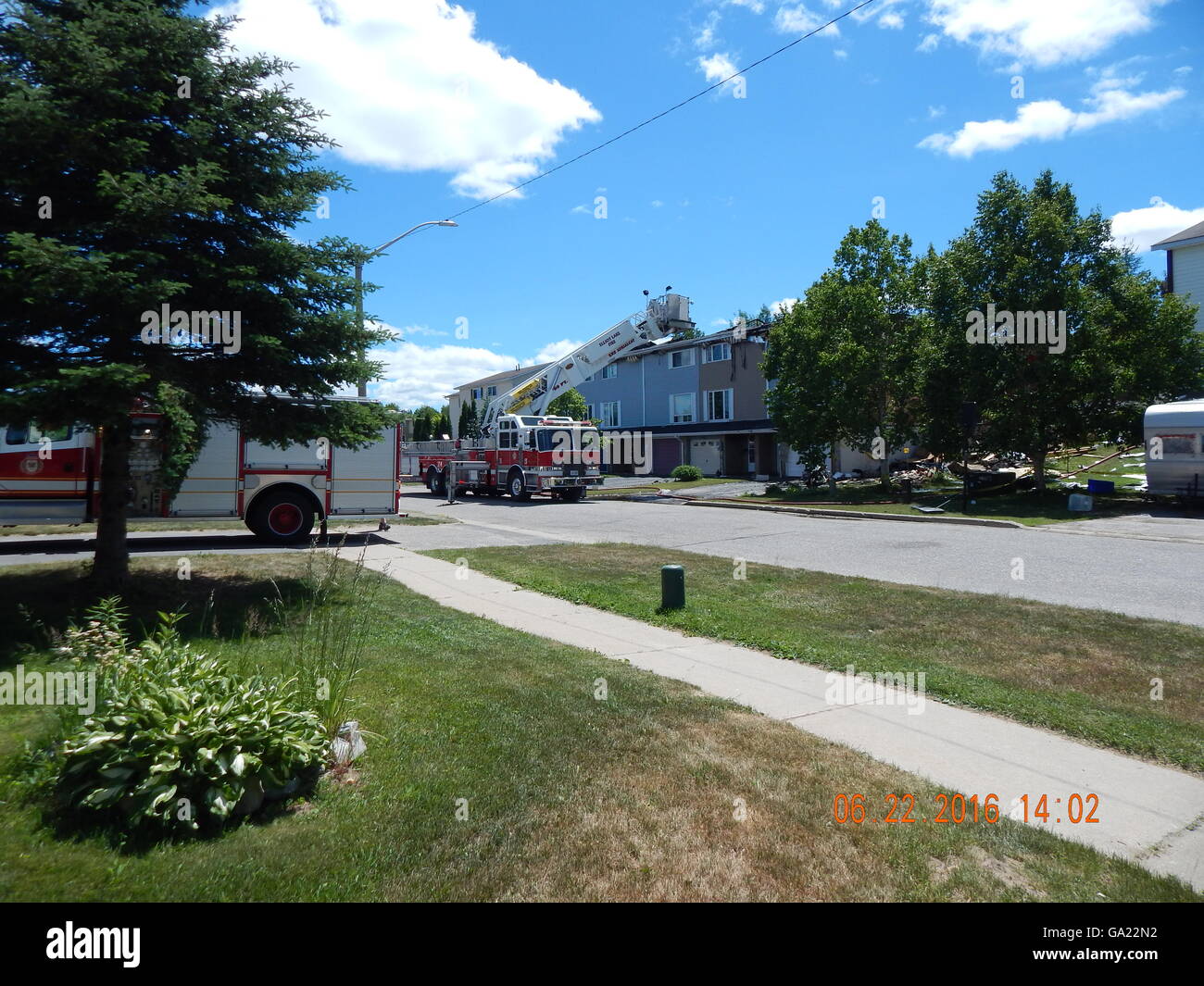 House fire in Elliot Lake On. Canada caused by a forgotten candle left ...