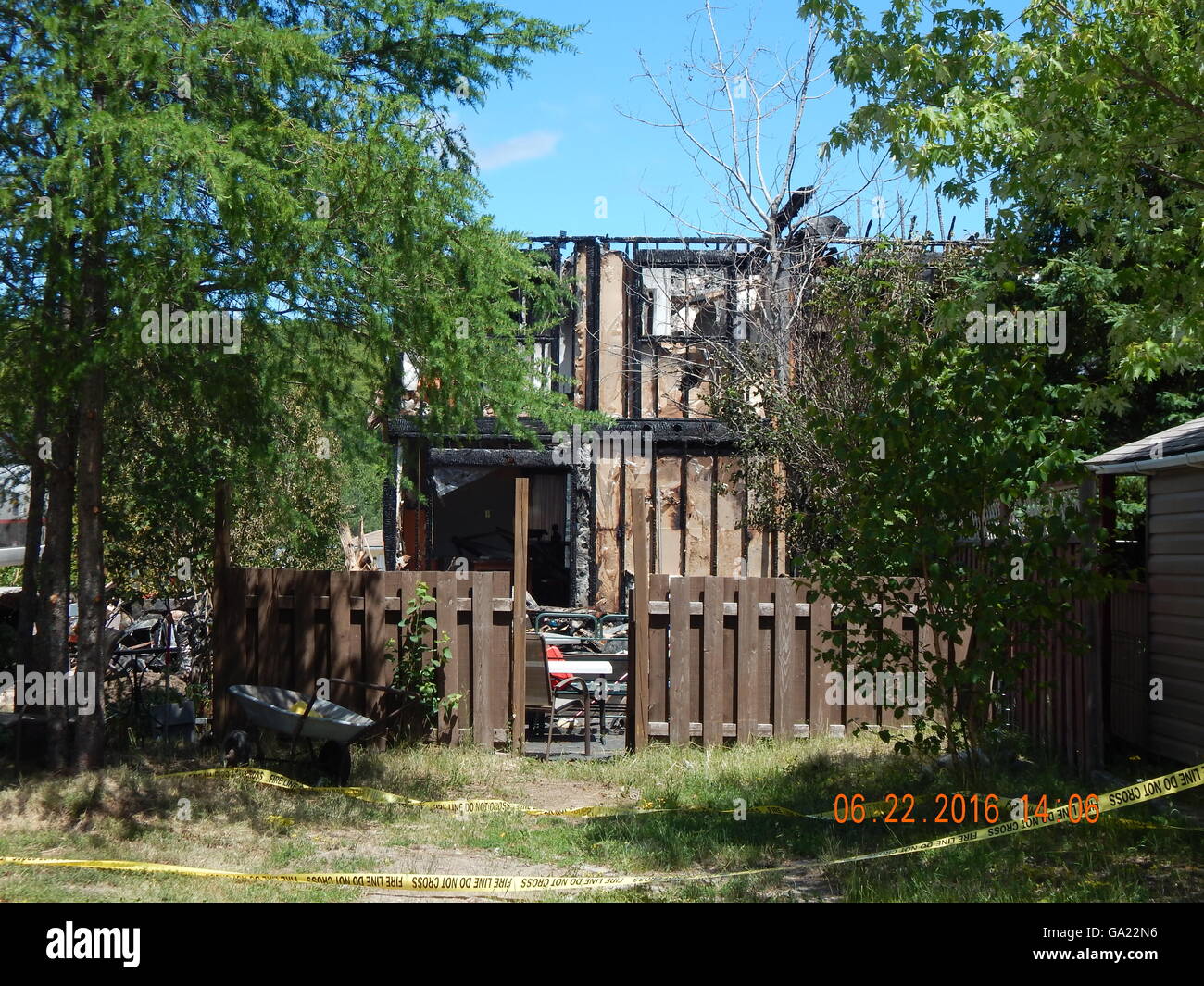 House fire in Elliot Lake On. Canada caused by a forgotten candle left ...
