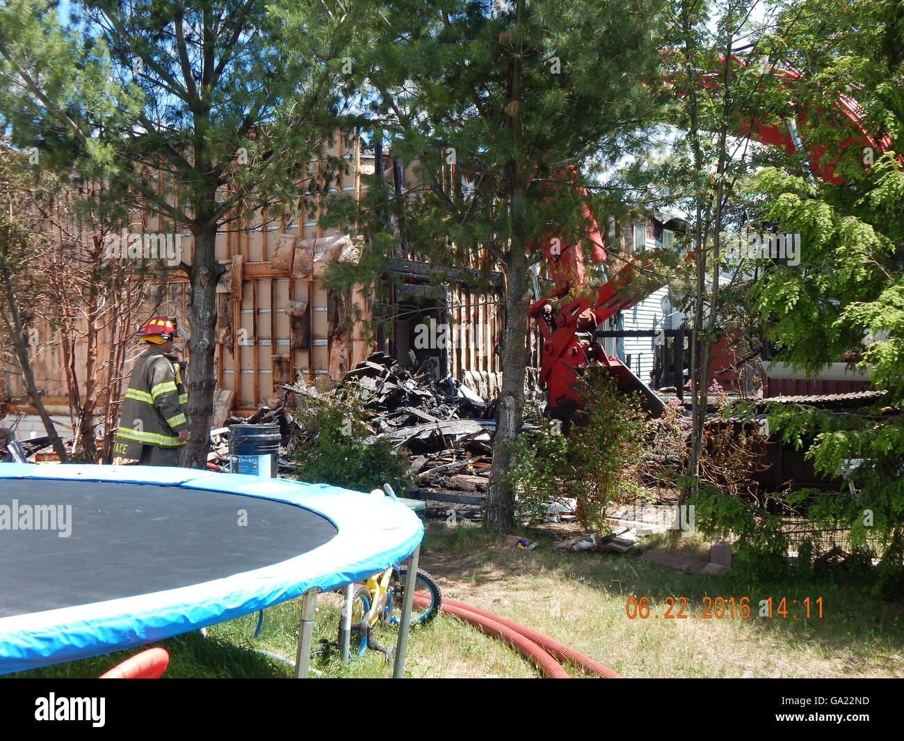 House fire in Elliot Lake On. Canada caused by a forgotten candle left ...