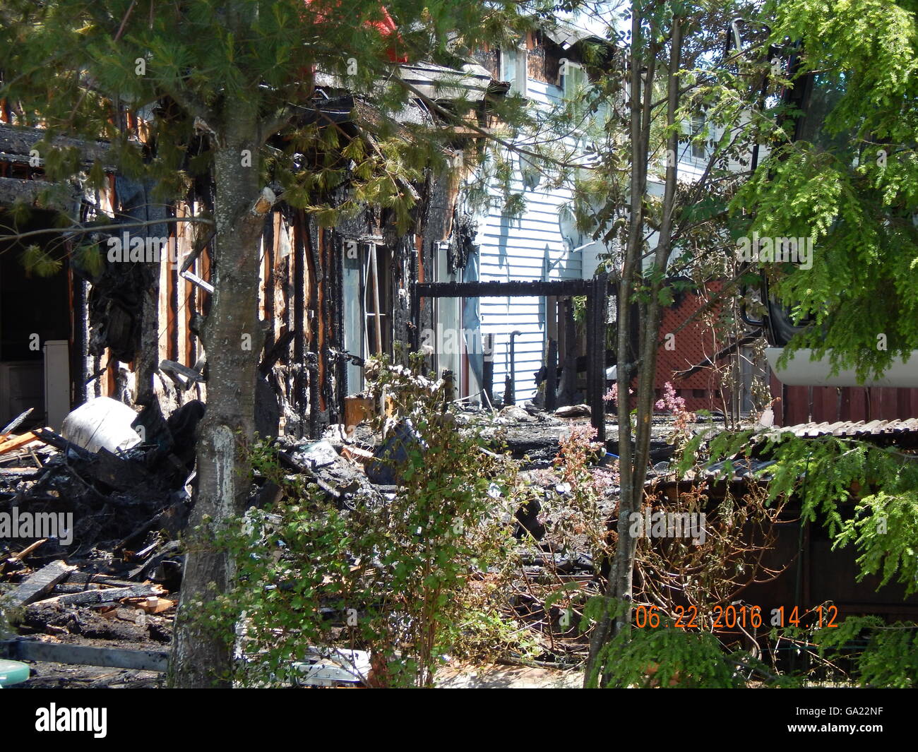 House fire in Elliot Lake On. Canada caused by a forgotten candle left ...