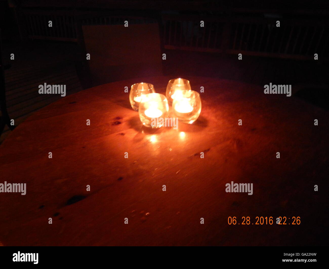 candles on table Stock Photo - Alamy