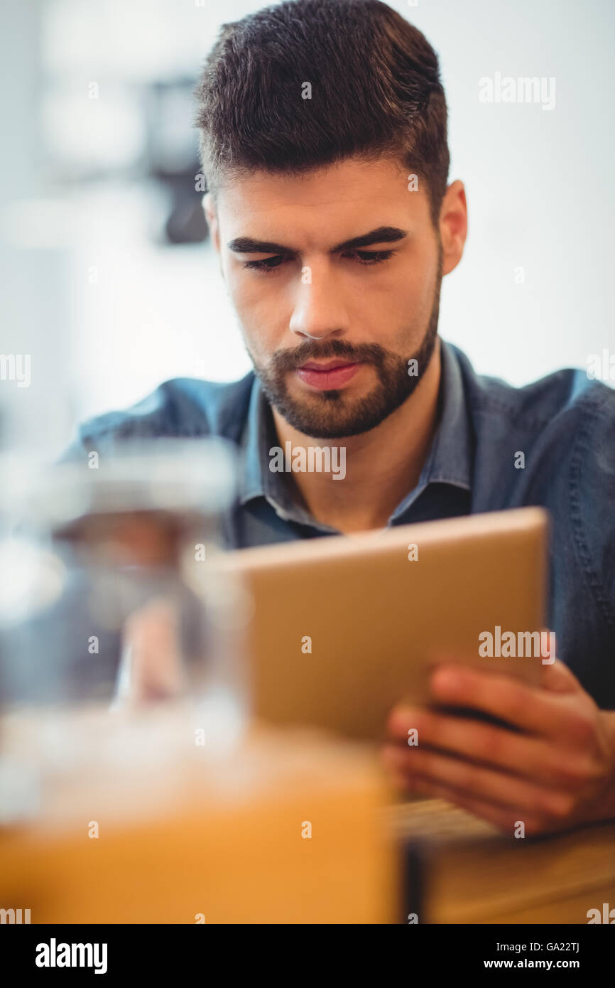 Focused caucasian man beard using hi-res stock photography and images ...