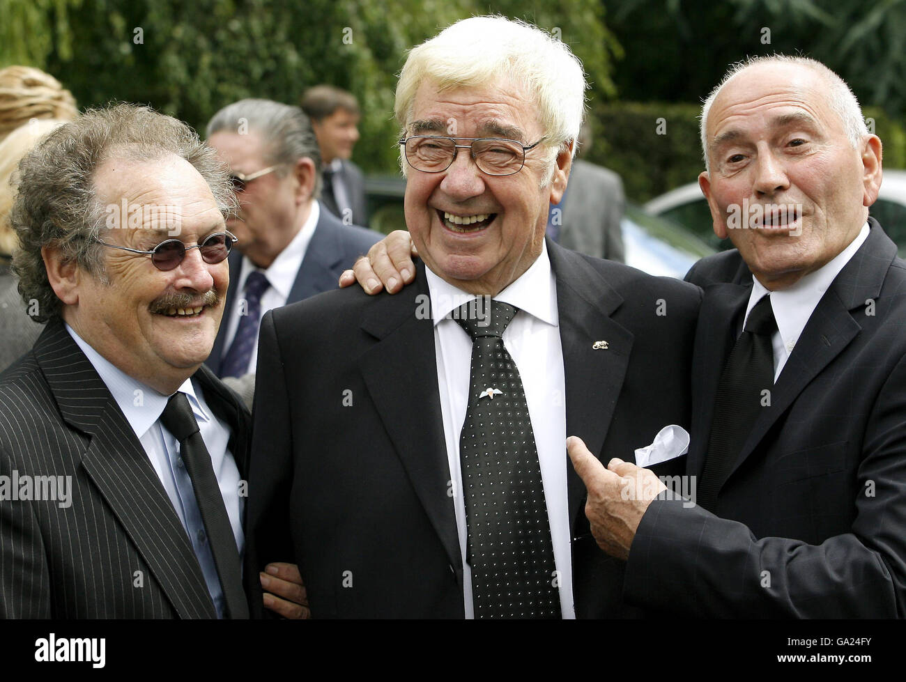 (left to right) Bobby Ball, Frank Carson and Tommy Cannon arrive for ...